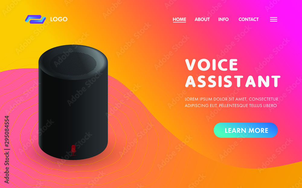 Voice Assistant Smart Home sound recognition system. IOT device web ...