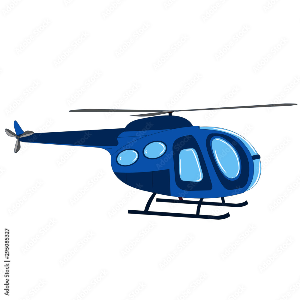 Blue Helicopter - Cartoon Vector Image Stock Vector | Adobe Stock
