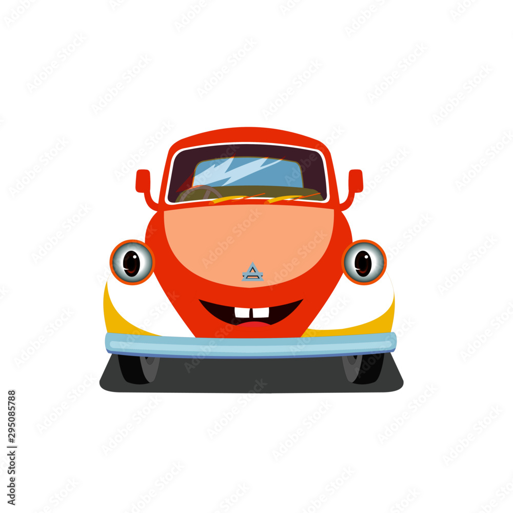 Car with Expressions - Cartoon Vector Image Stock Vector | Adobe Stock