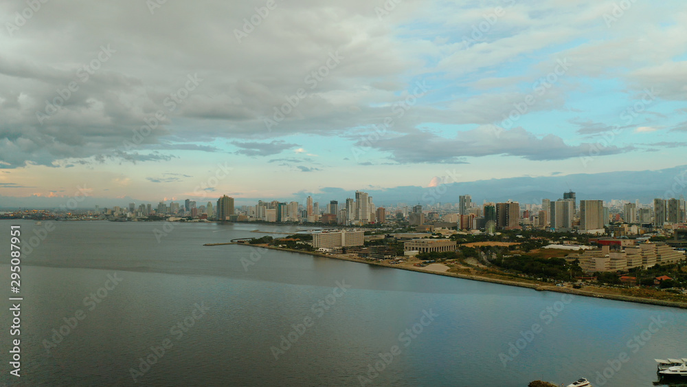The city of Manila, the capital of the Philippines. Modern metropolis ...