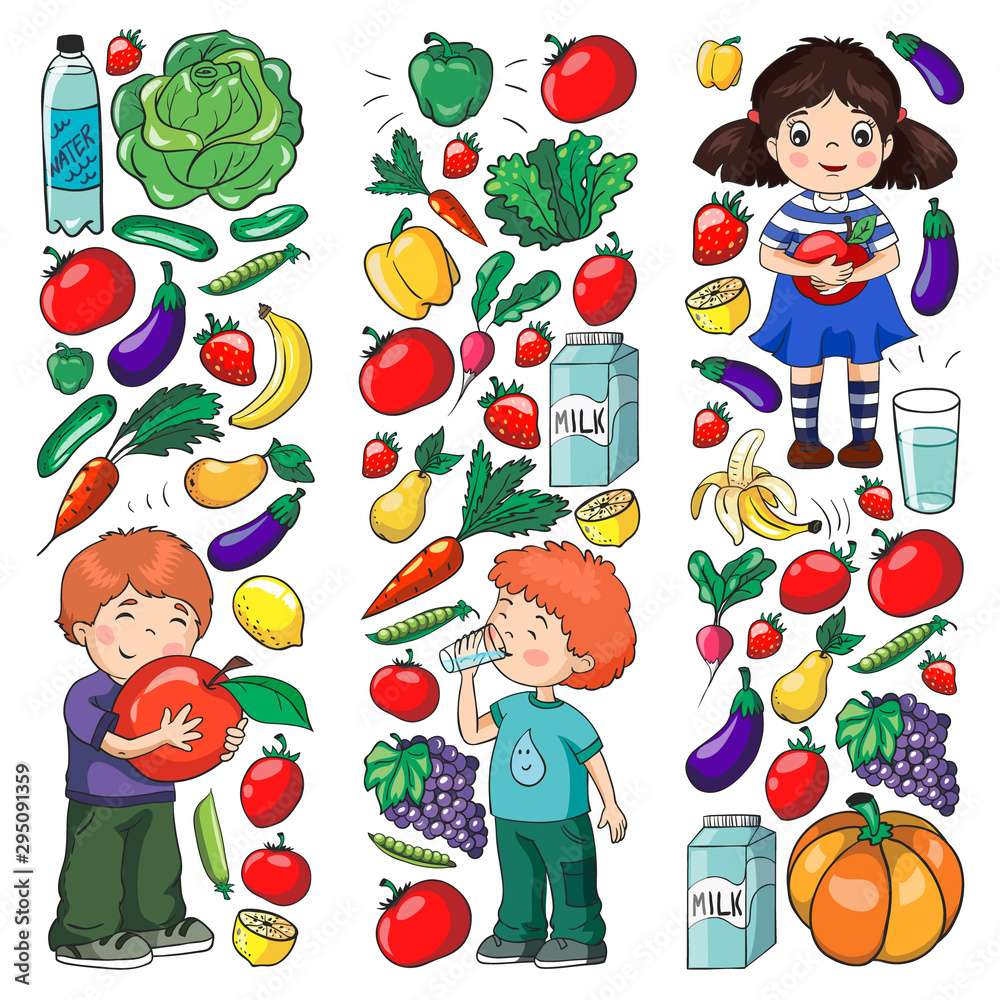 Kids Healthy Eating Clipart