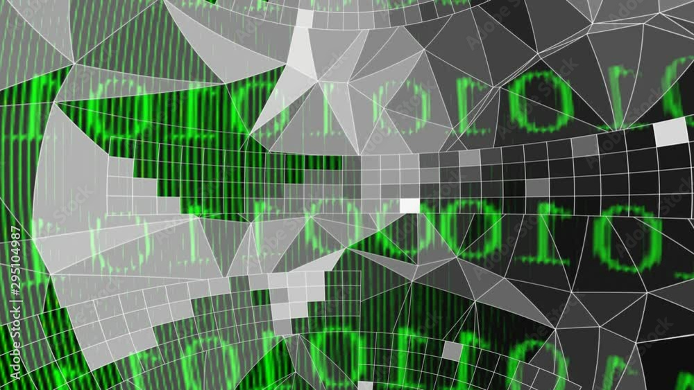 Matrix Binary code and geometric shapes Stock Video | Adobe Stock
