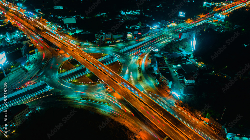 Road and Roundabout top view, Road traffic an important infrastructure ...