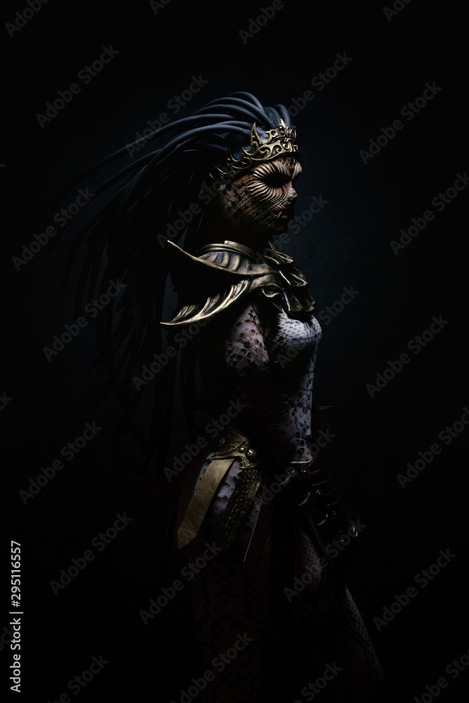 Portrait of the goddess with snakes Stock Photo | Adobe Stock