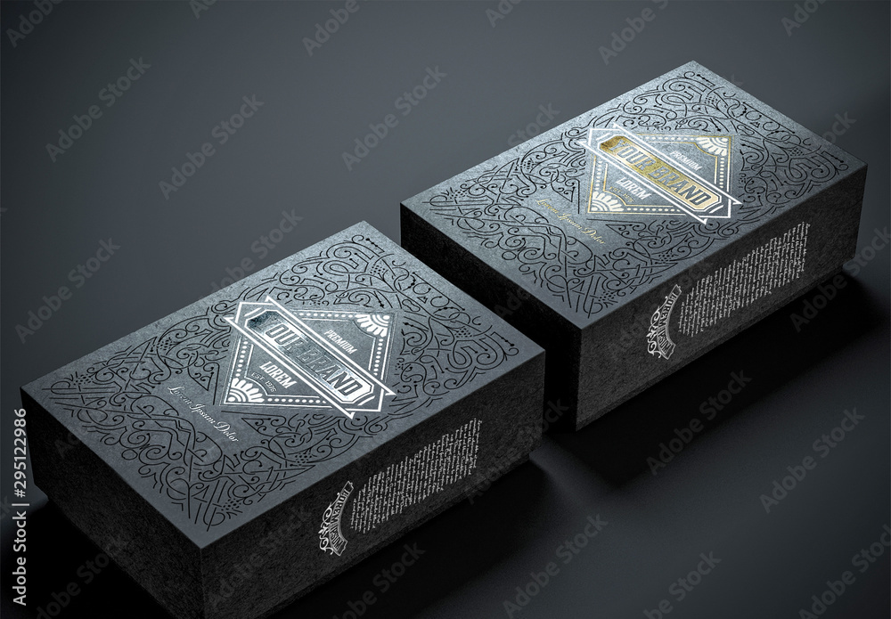 Vintage Liquor Box Packing Design Layout Stock Template | Adobe Stock