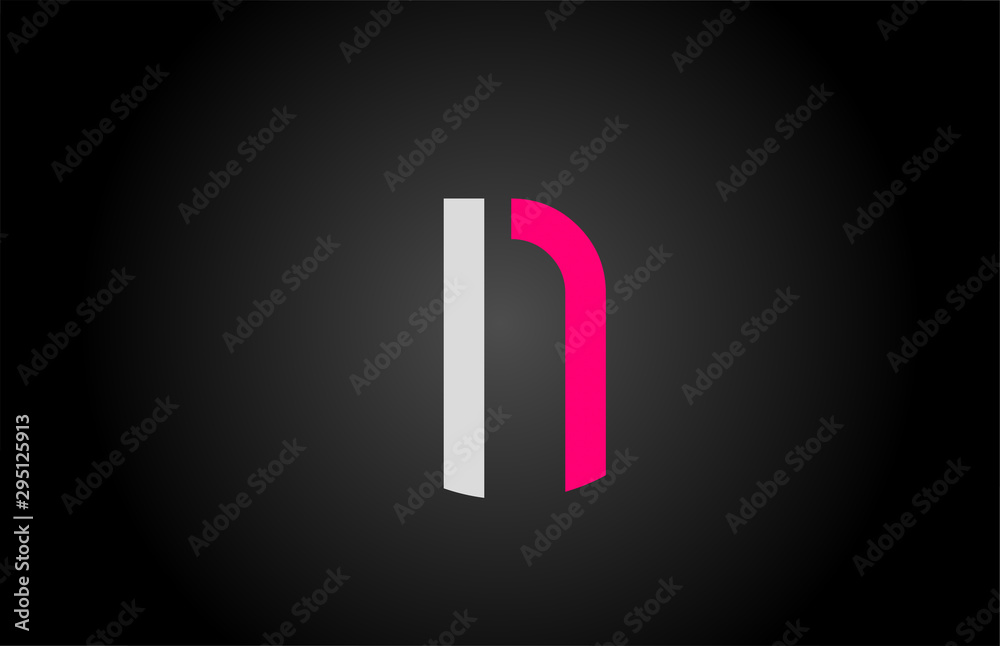 white pink alphabet letter n logo icon design Stock Vector | Adobe Stock