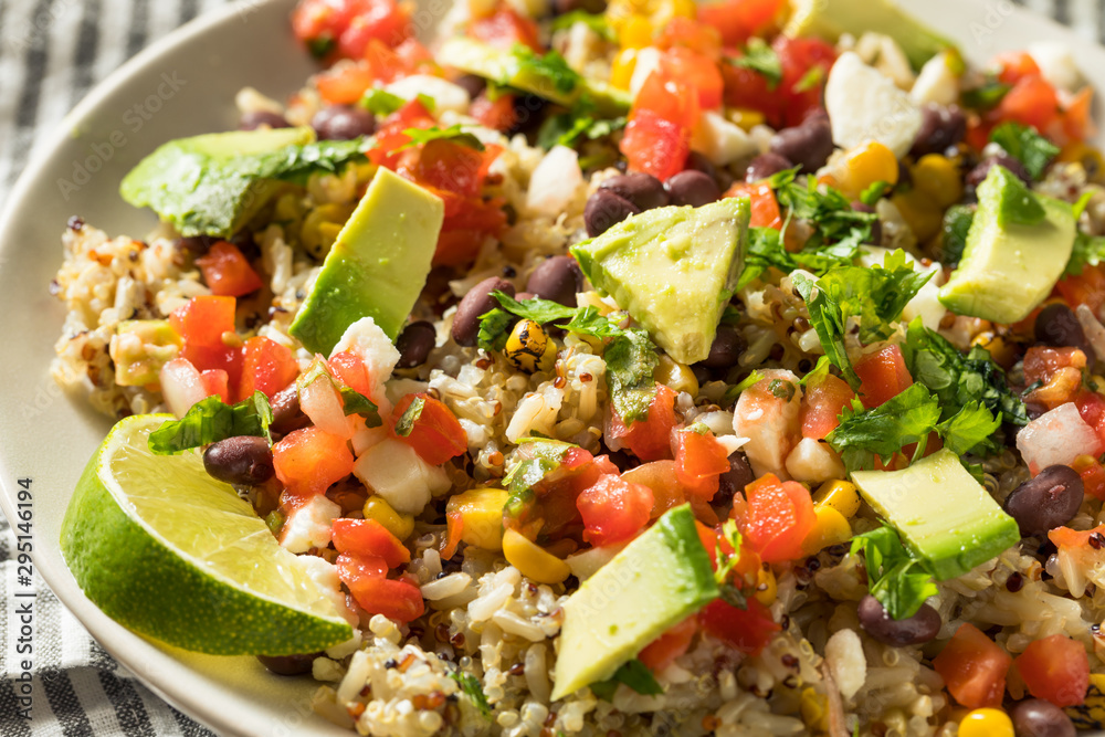 Homemade Mexican Baja Rice Bowl Stock Photo | Adobe Stock