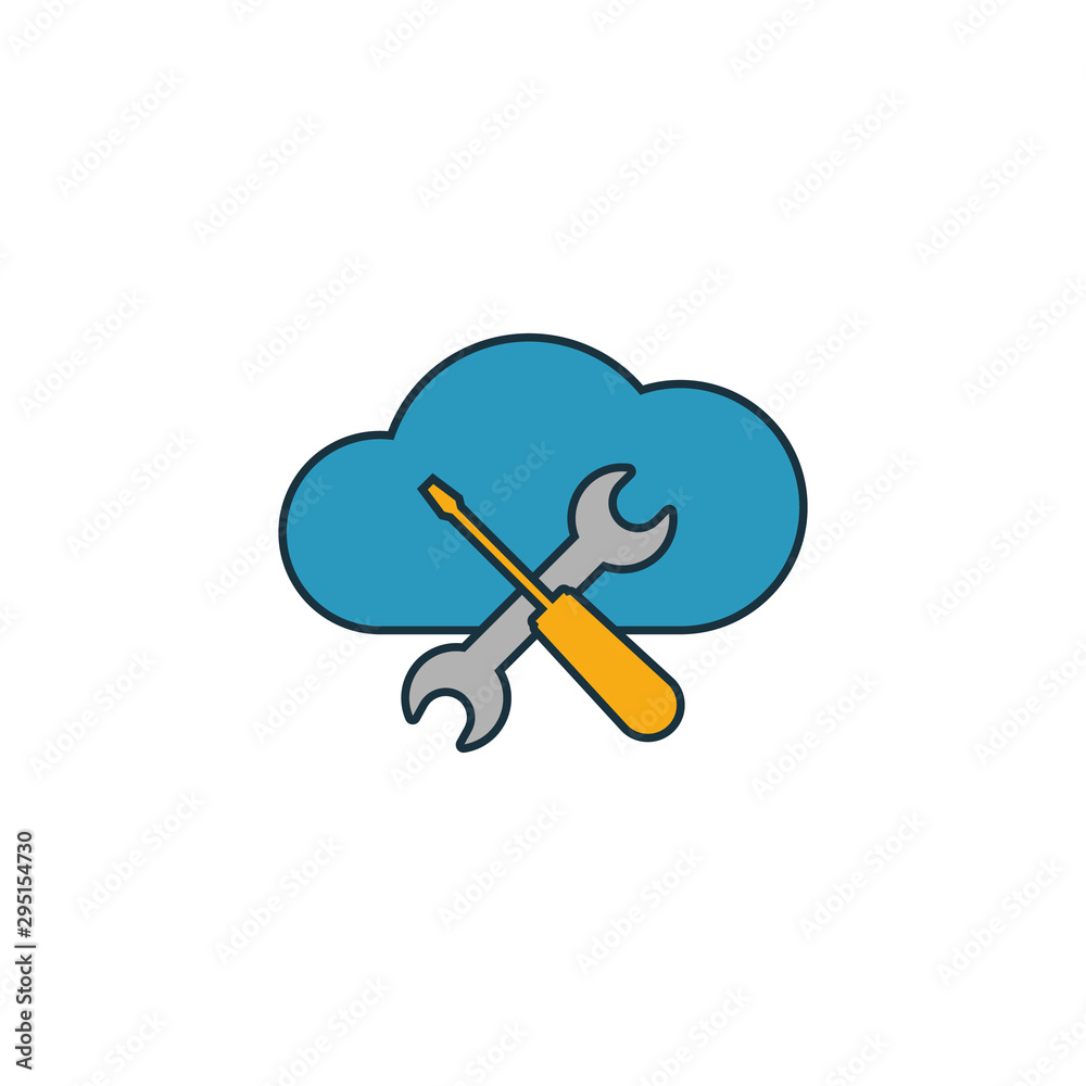 Cloud Service icon. Outline filled creative elemet from big data icons collection. Premium cloud ...