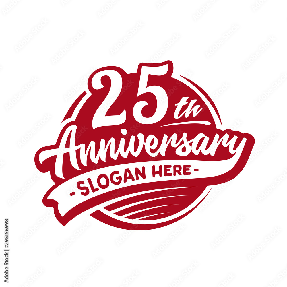 25 years anniversary design template. Twenty-five years logo. Vector ...