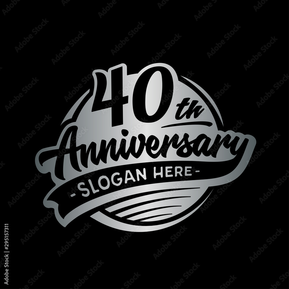 40 years anniversary design template. Forty years logo. Vector and ...
