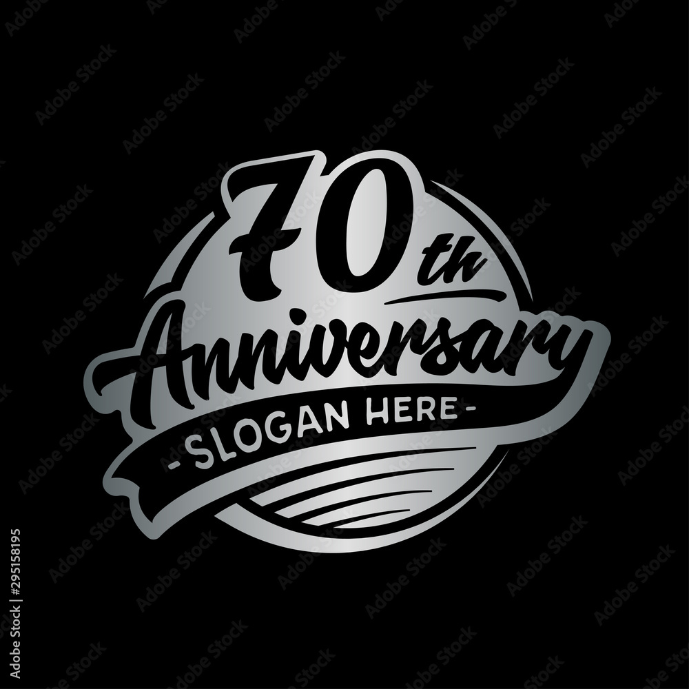 70 years anniversary design template. Seventy years logo. Vector and ...
