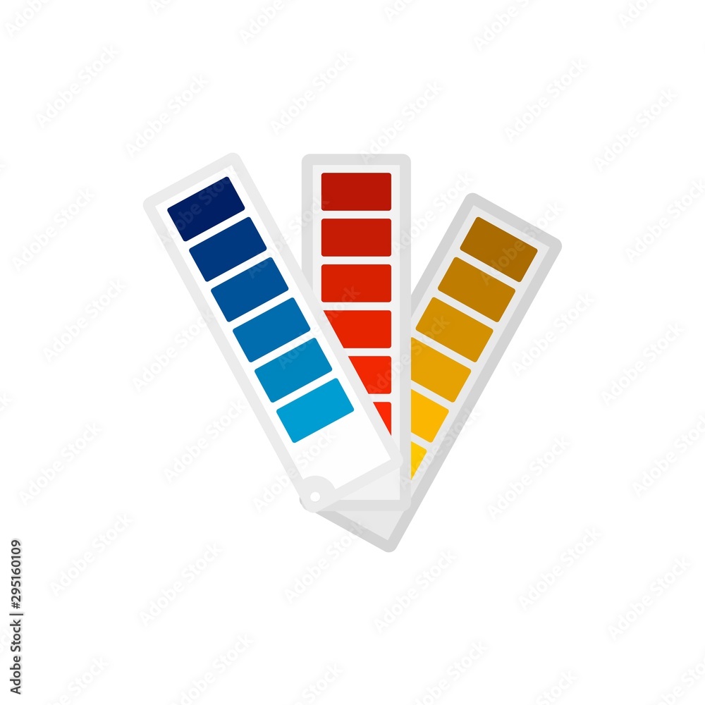 Paper pantone color chart icon. Flat illustration of paper pantone ...
