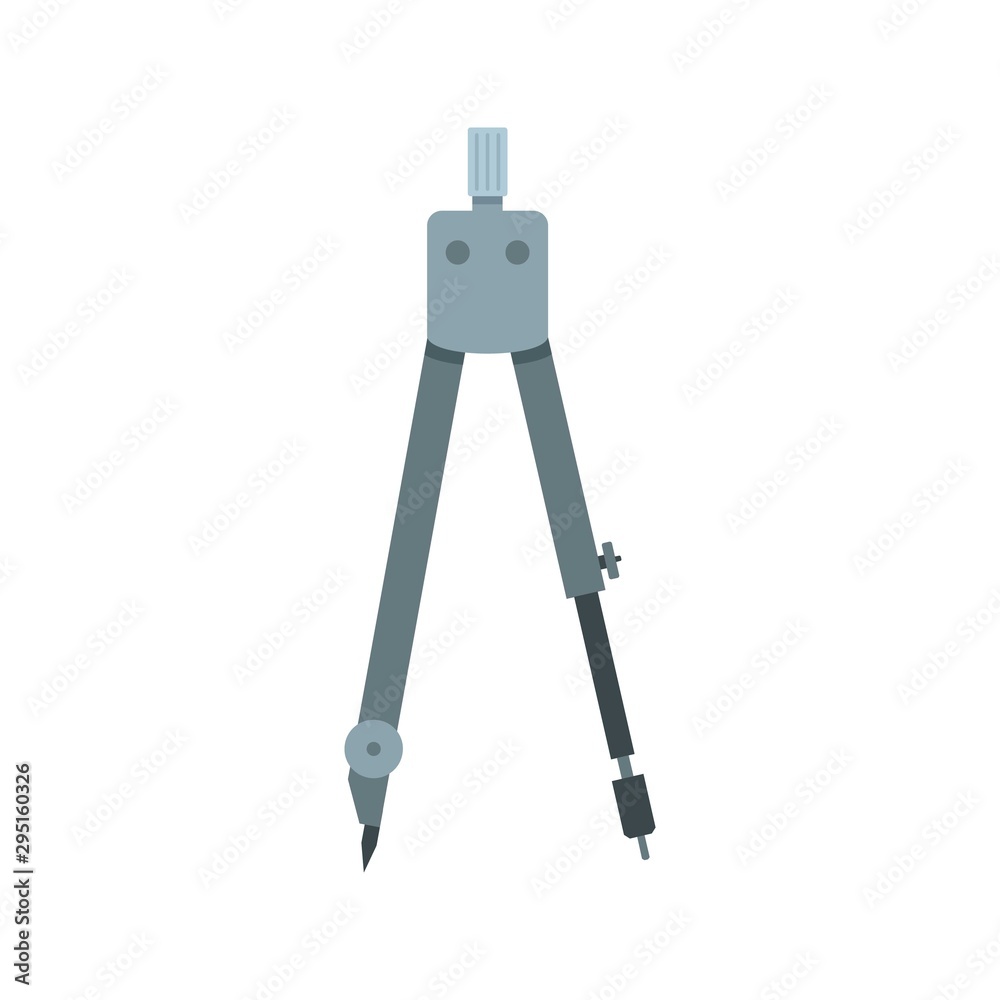 Architect compass icon. Flat illustration of architect compass vector ...