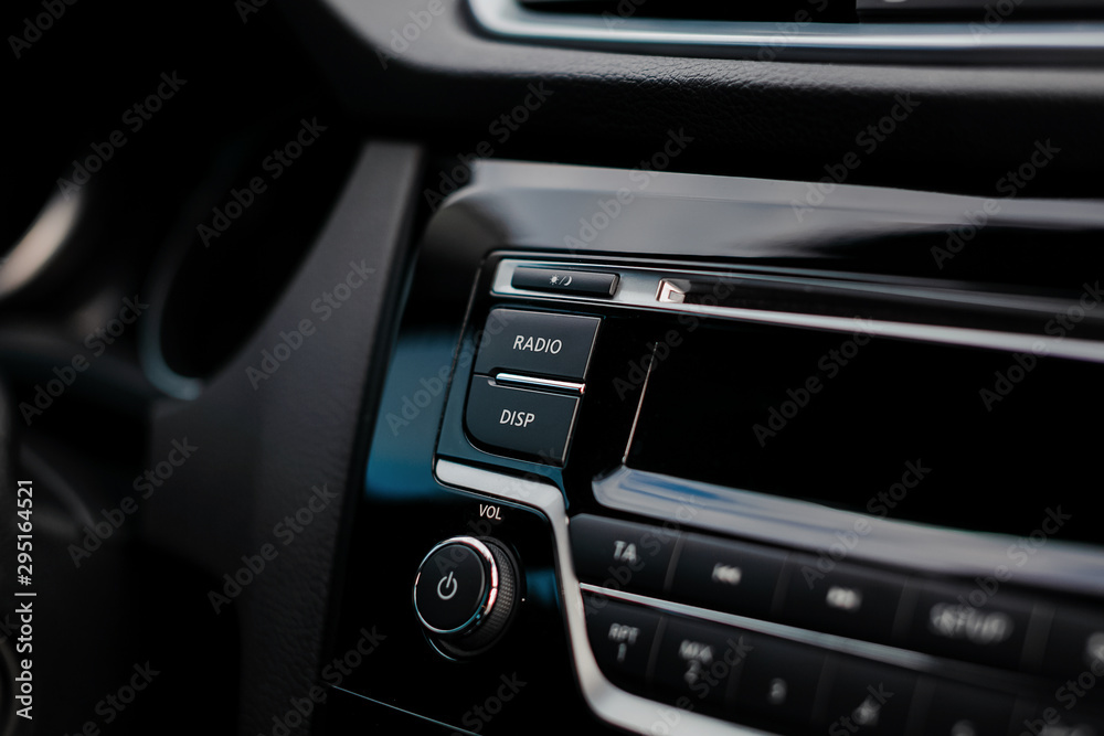 Radio buttons in the modern car. Multimedia player in automobile. Stock ...