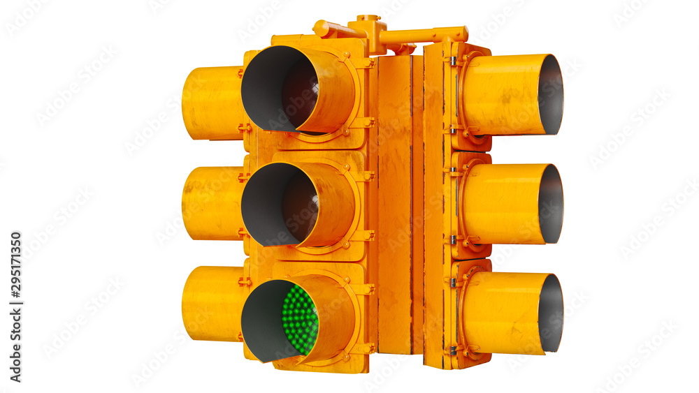 Traffic light yellow sign stoplight. 3D rendering Stock Illustration ...