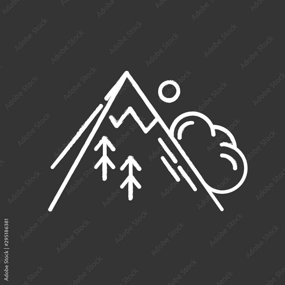 Avalanche chalk icon. Sudden landslip. Unexpected snowslide, landslide ...