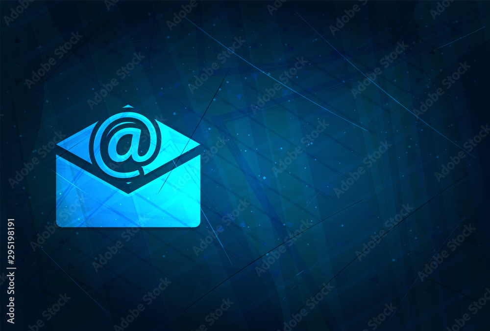 Newsletter email icon futuristic digital abstract blue background Stock ...