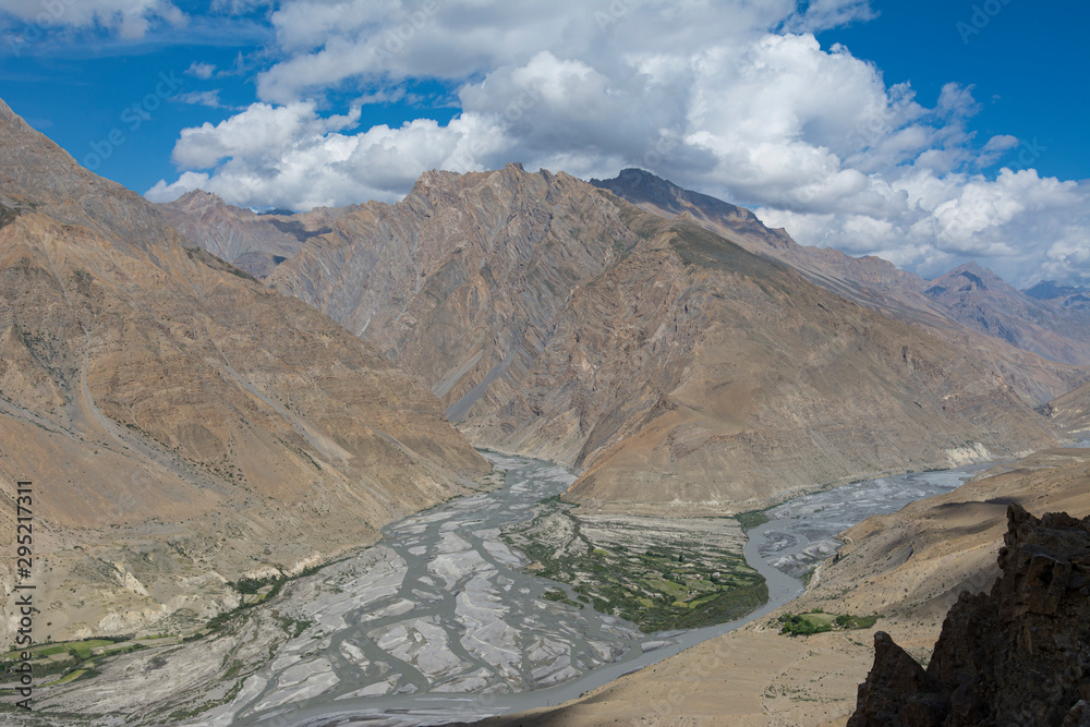 Spiti River Basin seen from Langza,Spiti Valley,Himachal Pradesh,India ...