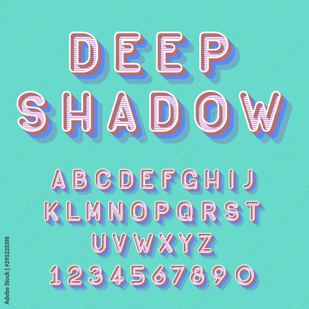 Cool deep shadow isometric font vector illustration Stock Vector | Adobe Stock