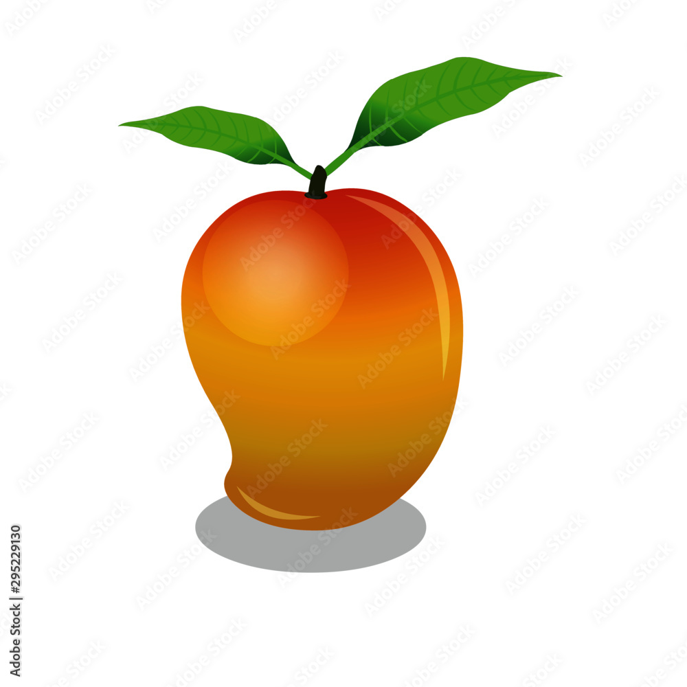 Ripe Alphonso Mango - Cartoon Vector Image Stock Vector | Adobe Stock