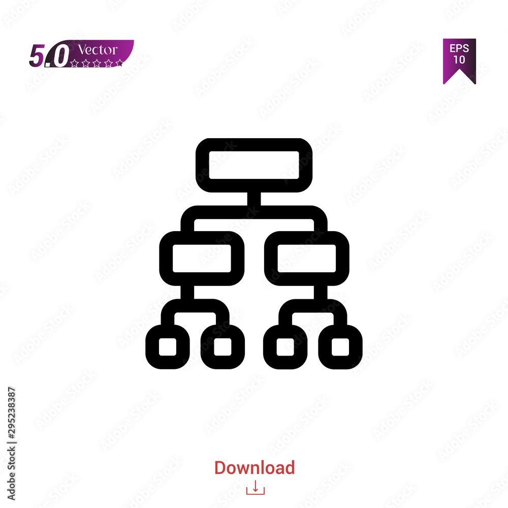 Outline hierarchical-structure icon. hierarchical-structure icon vector isolated on white ...