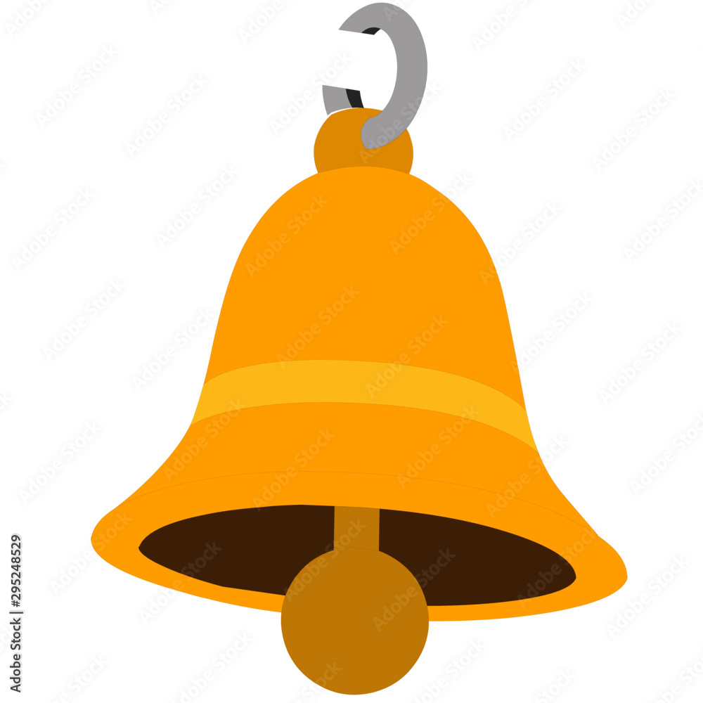 Golden Bell - Cartoon Vector Image Stock Vector | Adobe Stock