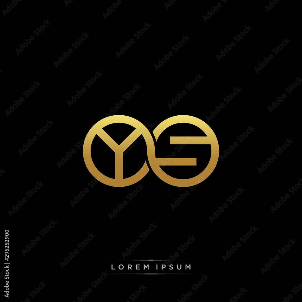 YS initial letter linked circle capital monogram logo modern template silver color version Stock ...