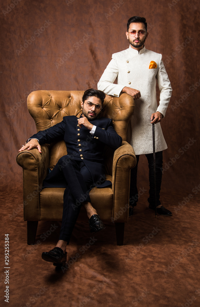 two Indian men wears ethnic or traditional cloths, Male fashion models ...