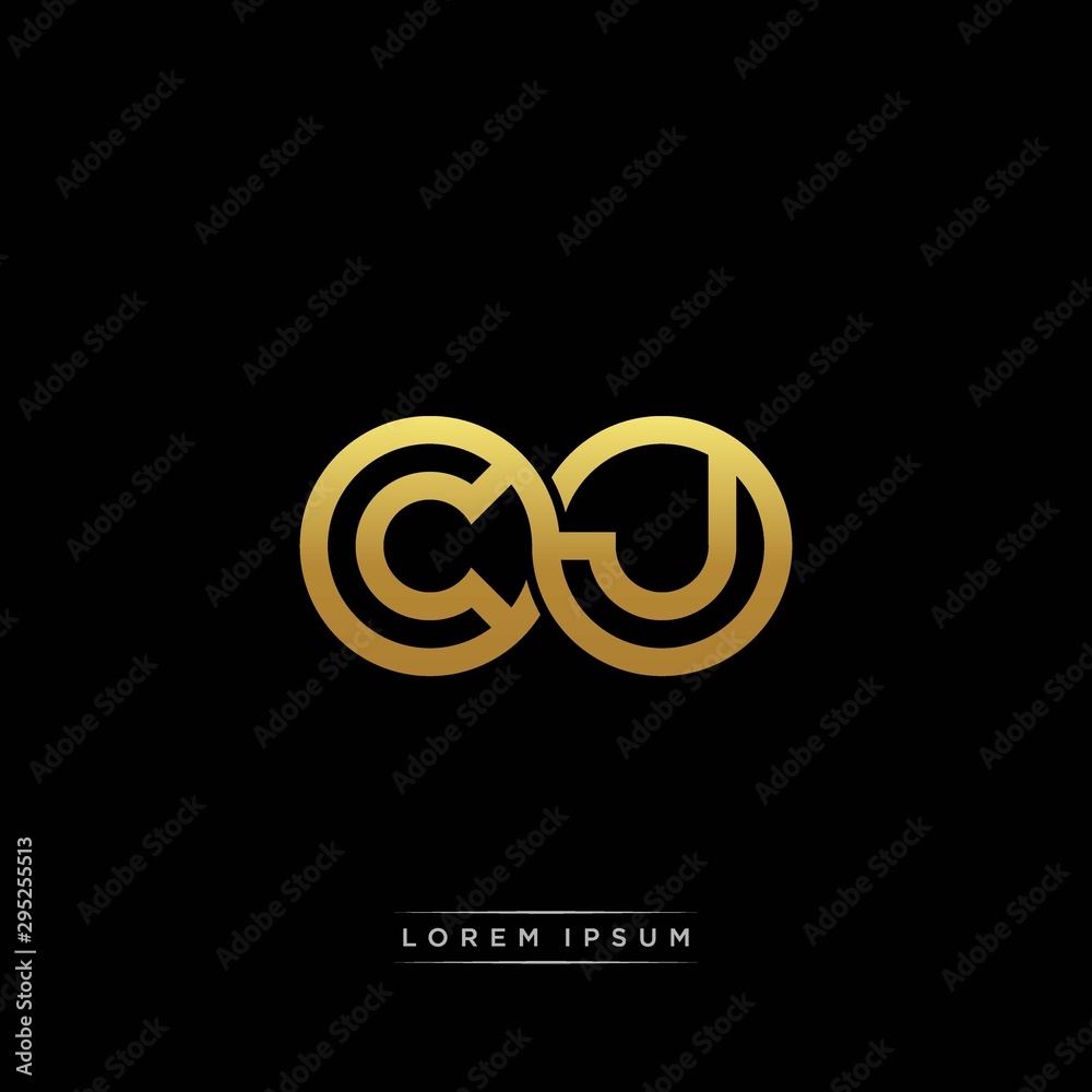 CJ initial letter linked circle capital monogram logo modern template ...