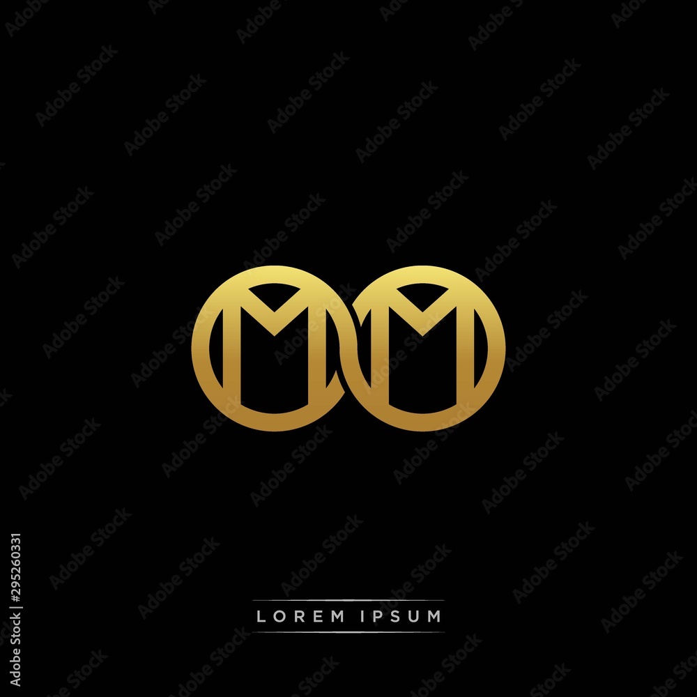 MM initial letter linked circle capital monogram logo modern template ...
