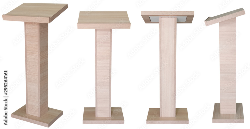Lectern book stand isolated on white background four angle views Stock ...