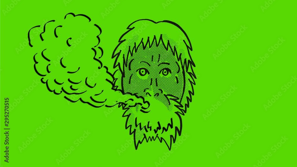 2d Animation motion graphics drawing of a cartoon male hipster viewed ...