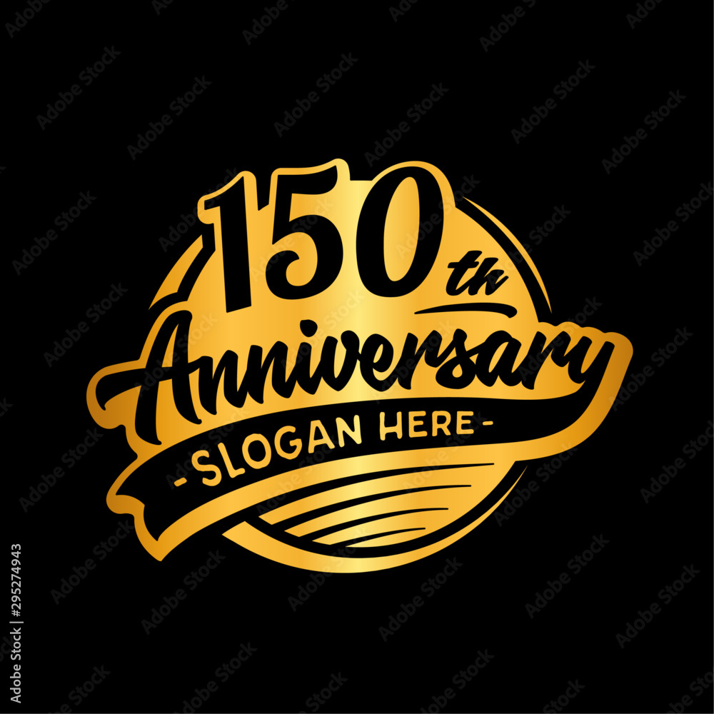 150 years anniversary design template. One hundred and fifty years logo ...