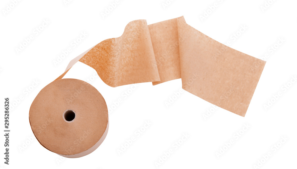 Paper roll mock up isolated on white background. Blank white packaging ...