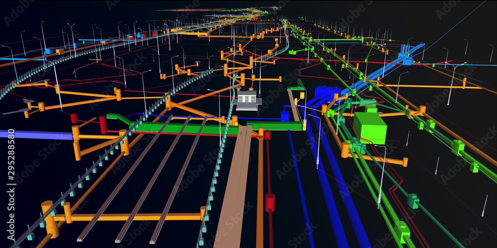 The BIM model of the infrastructure object of urban utilities Stock ... The BIM model of the infrastructure object of urban utilities Stock ...