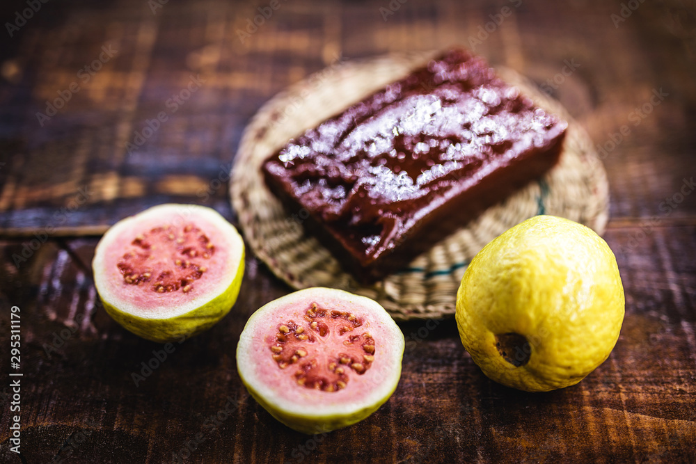 Guava is a sweet made from guava typical of rustic food, but is also ...