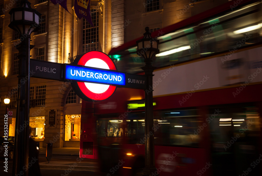 Iconic London Underground Tube sign at the Regent Street Stock Photo ...