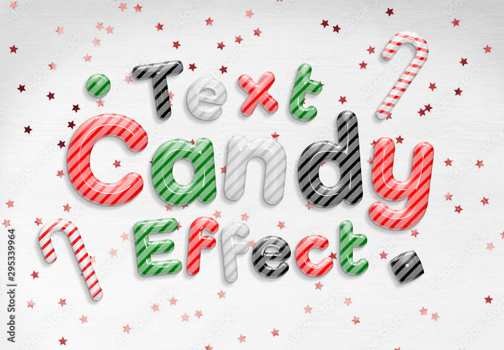 Candy Cane Text Effect Mockup Stock Template | Adobe Stock