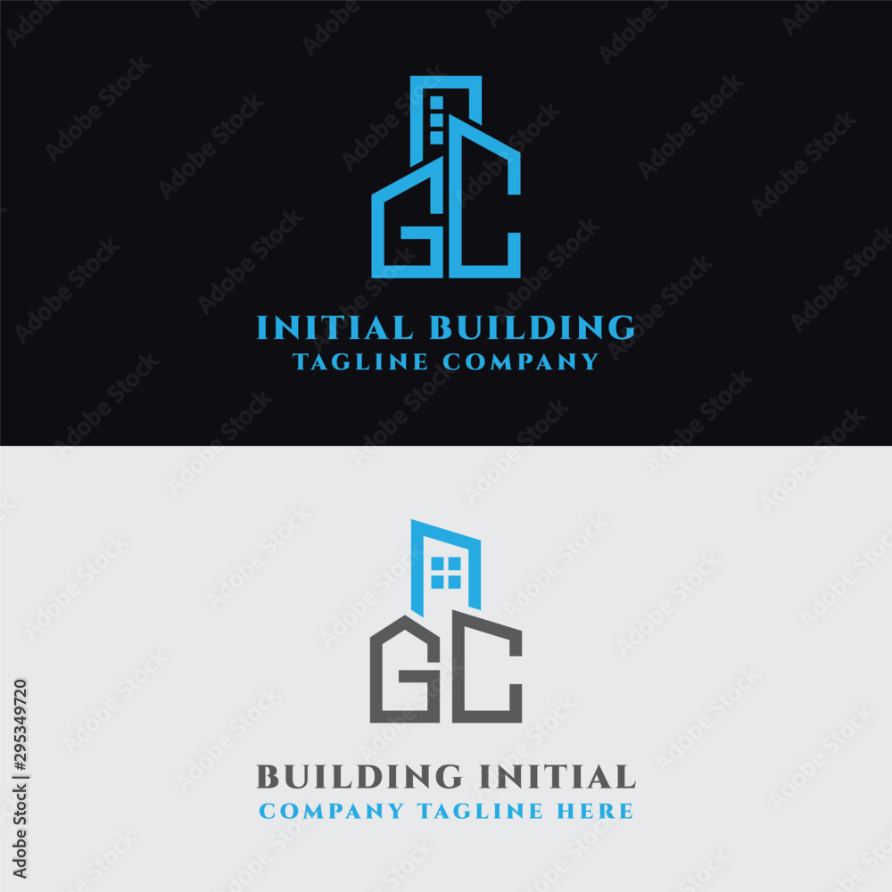 Initial concept of the GC Set logo with vector building templates for ...