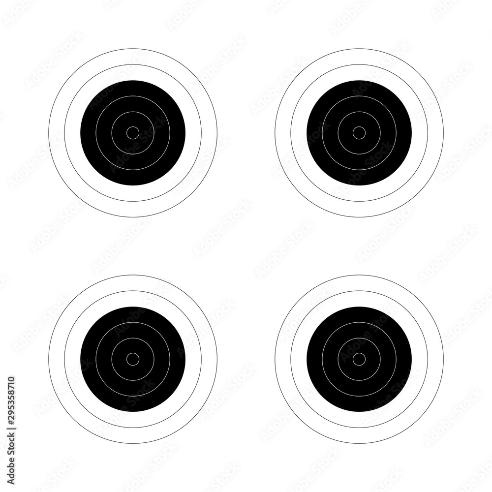 Circular target for the shooting practice and competition rounds on a ...