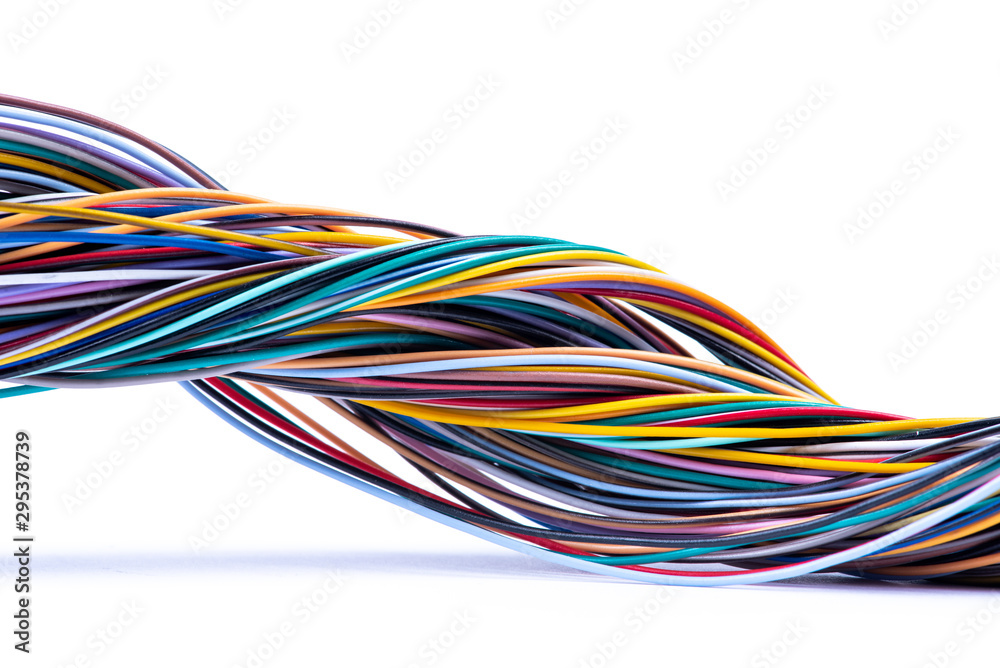 Electrical wiring isolated on white background Stock Photo | Adobe Stock