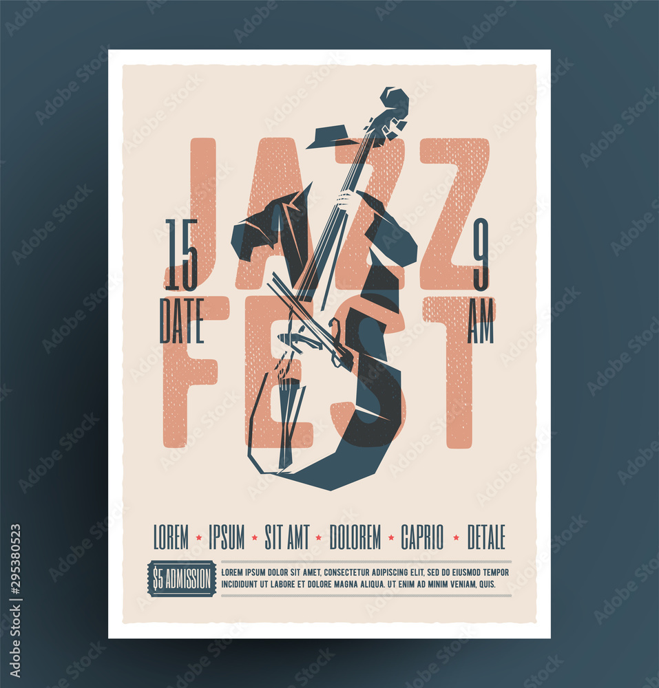 Jazz music festival or party or live music event flyer or advertising ...