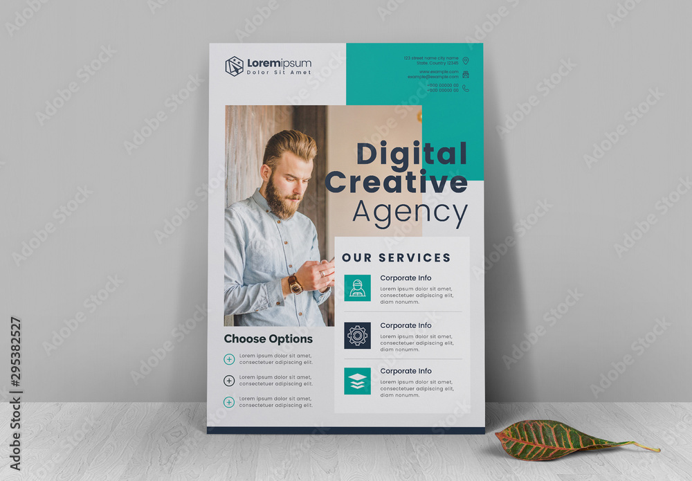 Clean Business Flyer Layout Stock Template | Adobe Stock