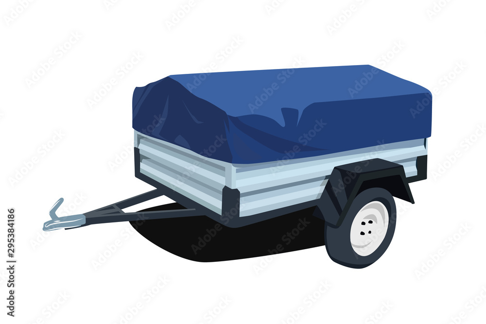 utility trailer realistic vector illustration isolated Stock ...