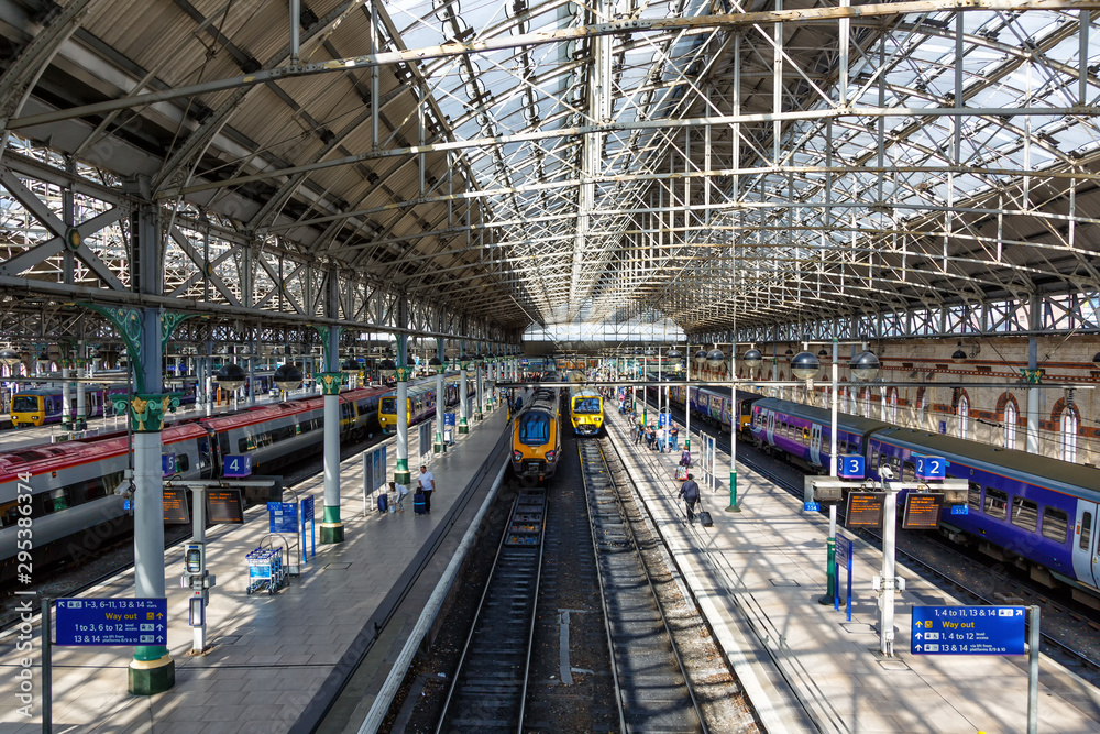 Manchester Piccadilly Station trains rail railway England Stock Photo ...