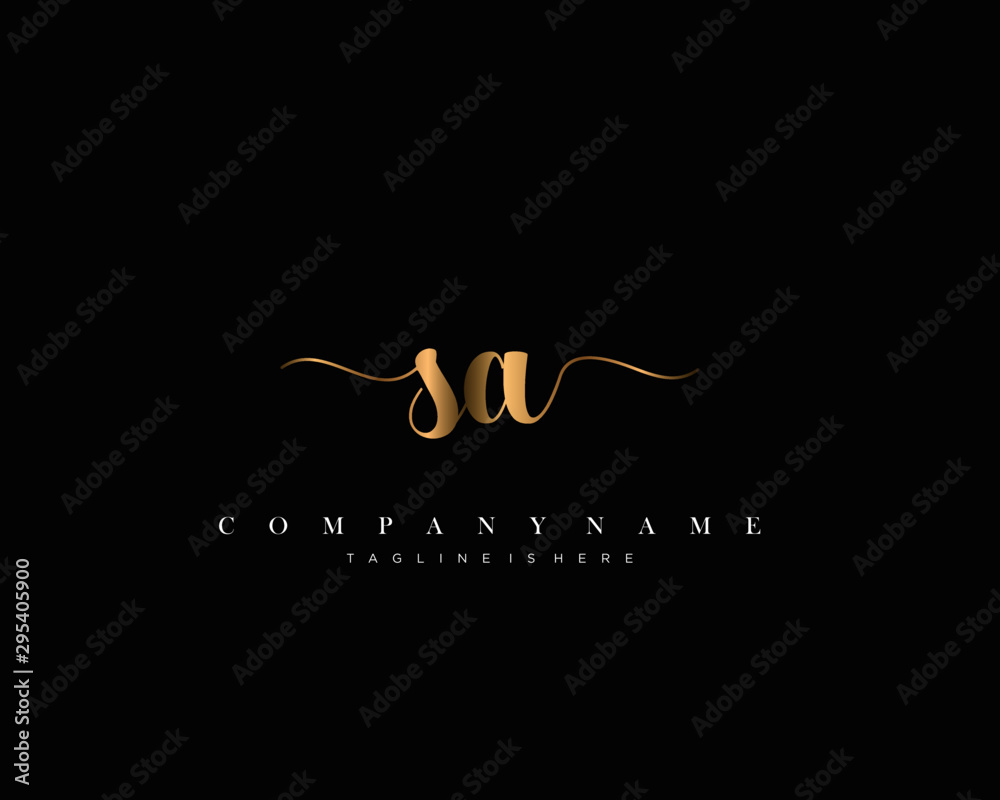 SA initial handwriting logo with circle template vector. Stock Vector ...