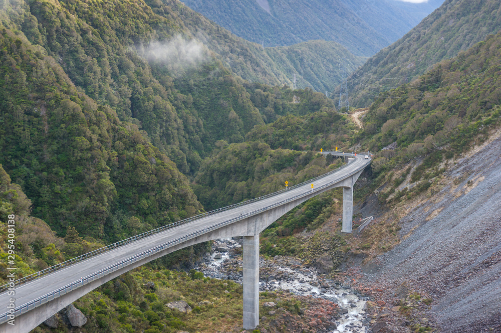 Mountain bridge road, viaduct bridge in the gorge Stock Photo | Adobe Stock
