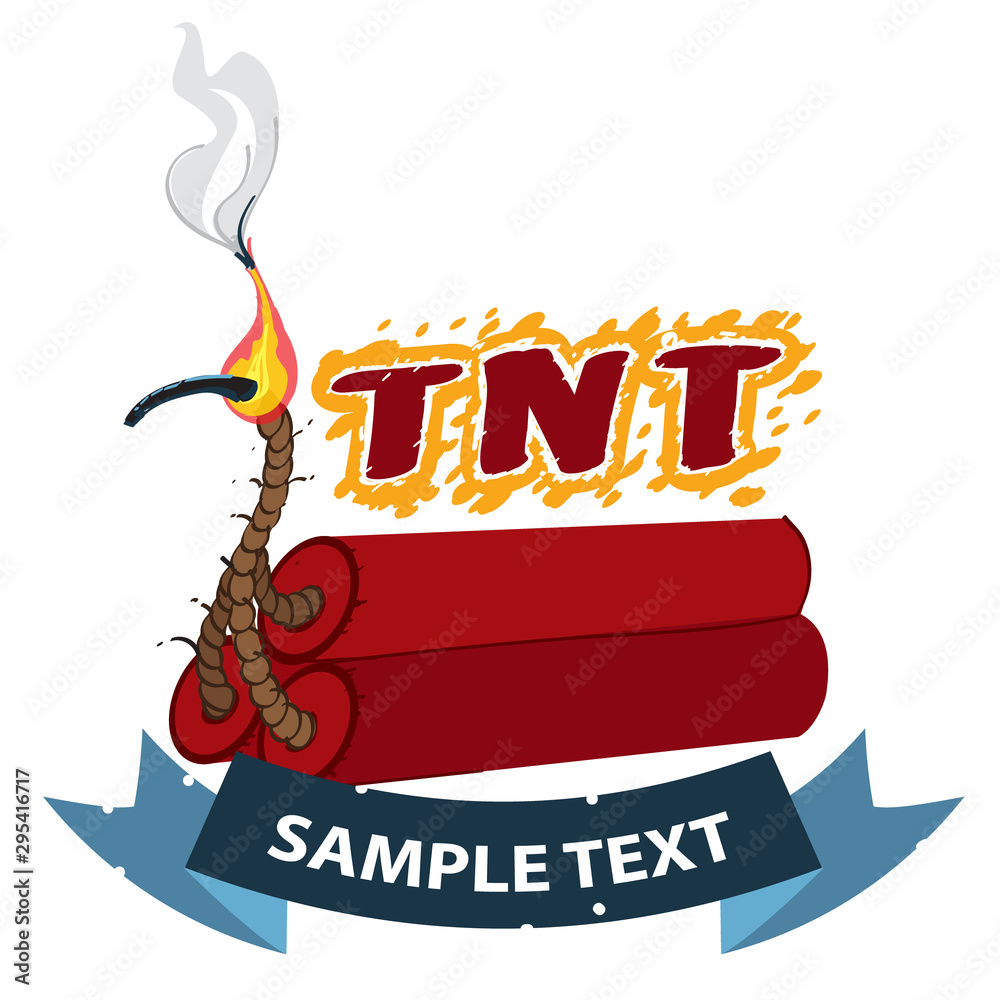 Dynamite logo with a banner for an inscription Stock Vector | Adobe Stock