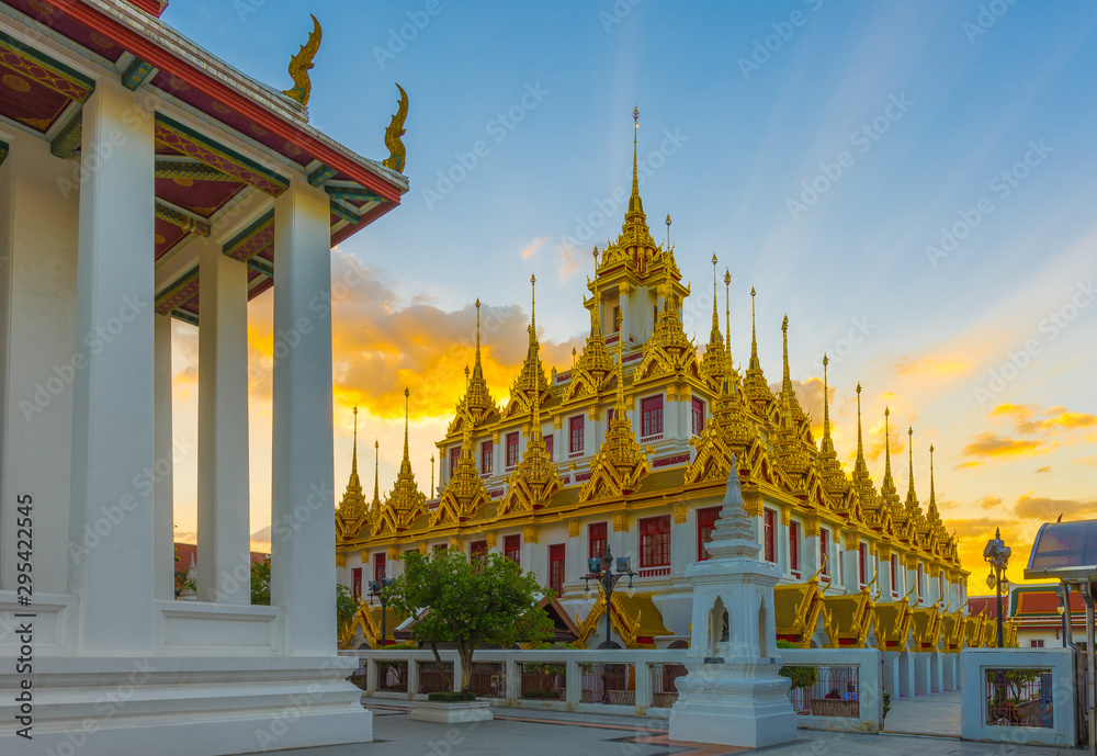 Loha Prasat in Wat Ratchanadda Temple, famous tourist destination in ...