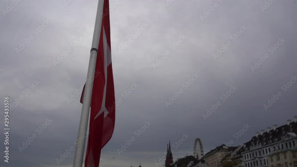 Swiss flag at Basel is Switzerland's city. The emblem of the Red Cross ...